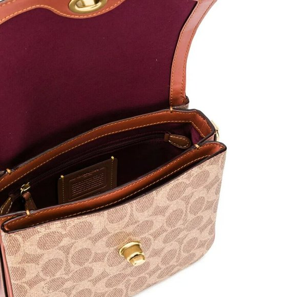 Coach | Bags | Coach Cassie 9 Signaturetan Rust Crossbody Canvas Bag ...